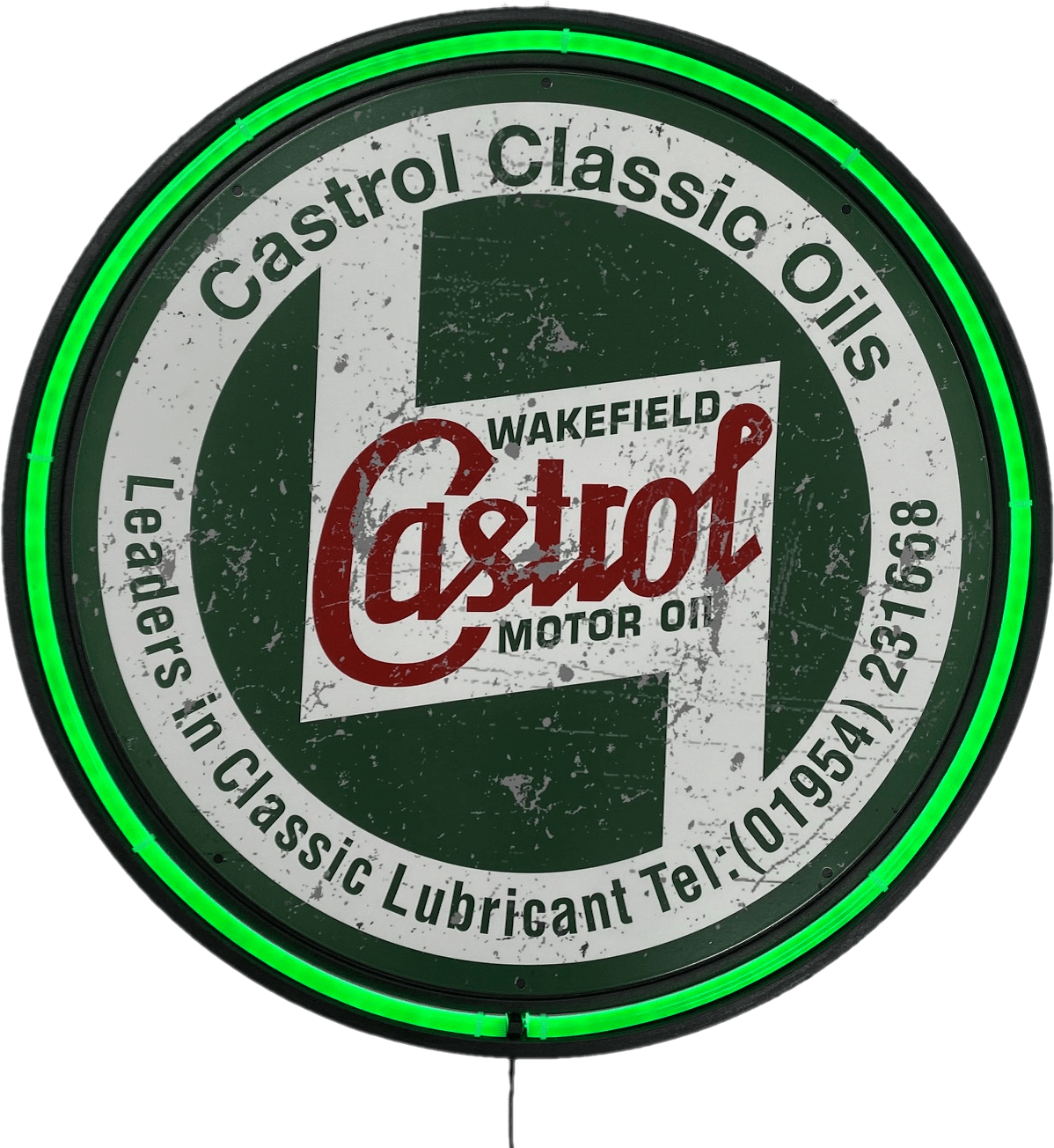 LARGE Castrol Motor Oil Garage Auto RED Neon Wall Light Sign